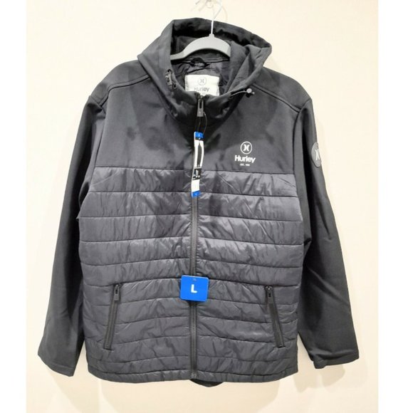 Hurley | Jackets & Coats | Hurley Mens Black Softshell Quilted Wind ...